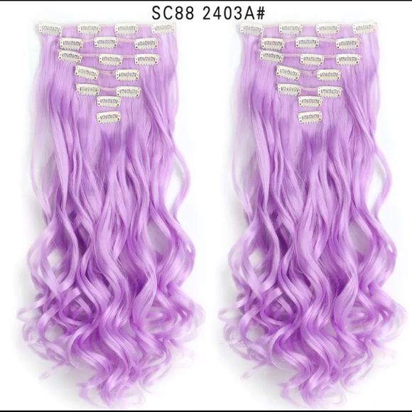 Hair | Nwt 22 Inch Purple Synthetic High Heat Resistant Hair Extensions ...